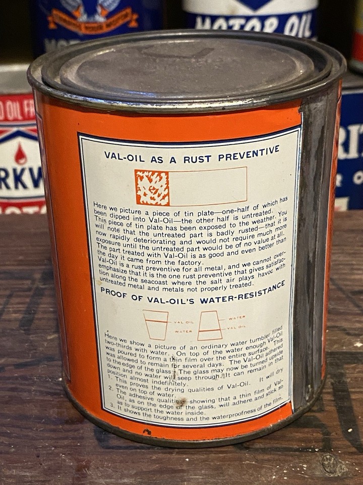 1950s VAL-OIL Can Valspar Varnish Paint Qt Motor Oil Antique Original ...