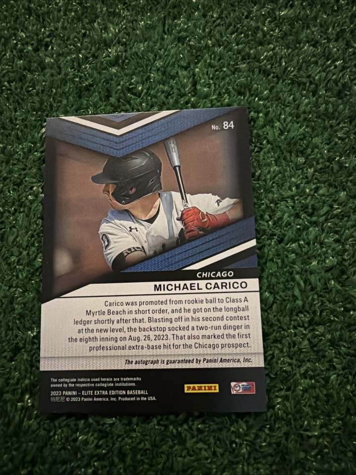 2023 Panini Elite Extra Edition Michael Carico Autograph #84 Chicago ...