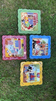 Set Of 4 Certified International Jennifer Brinley Sidewalk Cafe Bistro ...