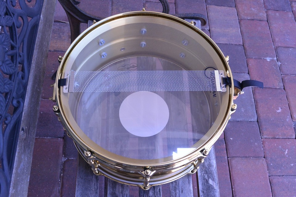 1 of 30! LUDWIG 6.5" SEAMLESS SPUN BRASS SHELL SNARE DRUM weighs 9 LBS ...