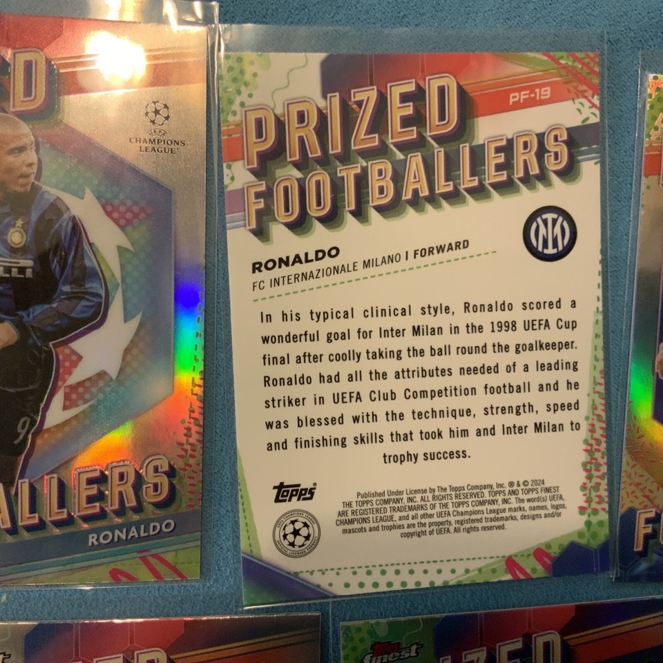 Ronaldo R9 Topps Finest 2023/24 UEFA Prized Footballers Inter LOT (10 ...