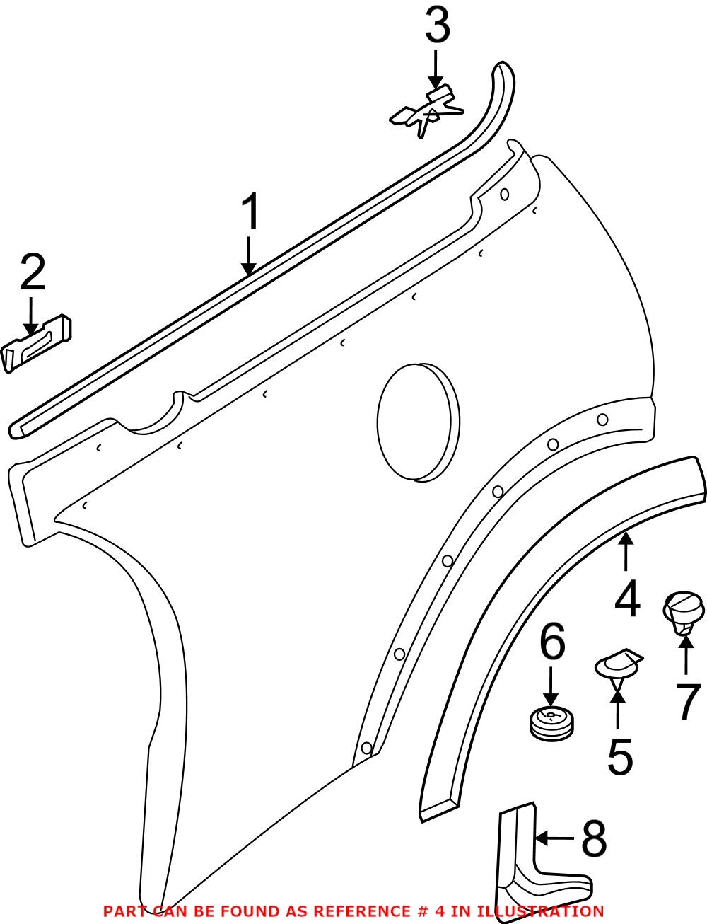 MINI Cooper R50r52r53 Rear Left Wheel Arch Moulding Trim Cover ...