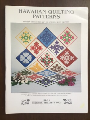 Hawaiian Quilting Patterns Book by Elizabeth Root 1984 NEW Hard to Find ...