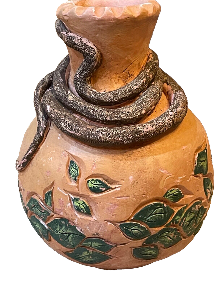 Vintage Large Native American Pottery Snake Pot Vase Signed Comanche 19 ...
