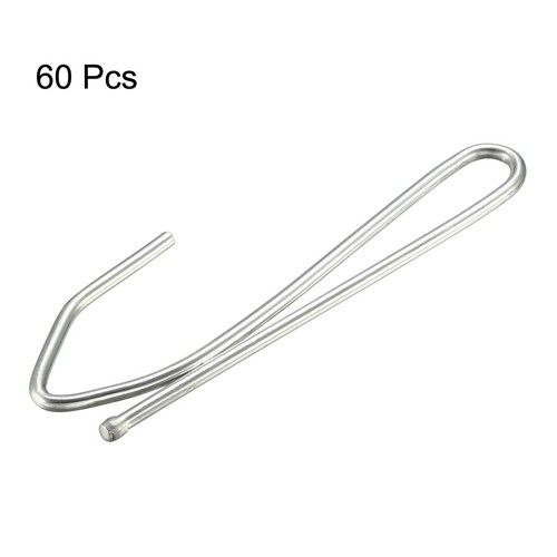 60Pcs Curtain Hooks Pin-On Drapery Hook Zinc Plating Long Shanks 2.7 ...