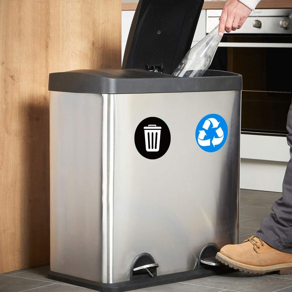 Recycle Cans Plastic Bottles Stickers Bin Label Garbage Recycling ...