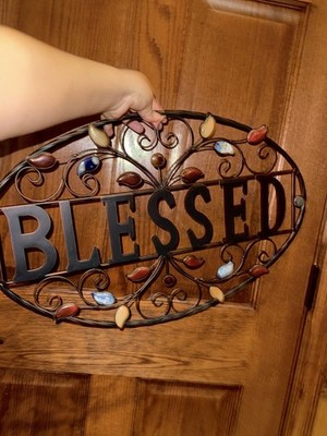 Metal Hanging Blessed Wall Art Sign Home Decor Metal Letters Blessed ...