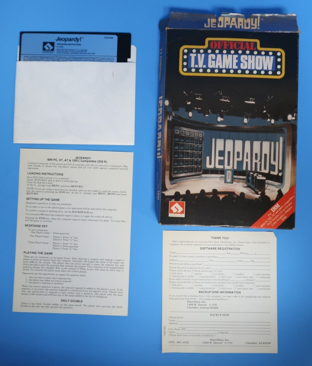 Jeopardy! IBM 1987 5.25" Floppy Official T.V. Game Show PC Computer ...