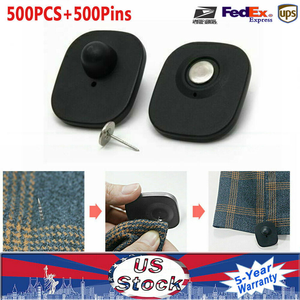 500pcs Hard Tags+Pins EAS Clothing Security Mini 8.2 MHZ Hard Anti ...