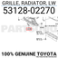 5312802270 Genuine Toyota GRILLE, RADIATOR, LW 53128-02270 | eBay
