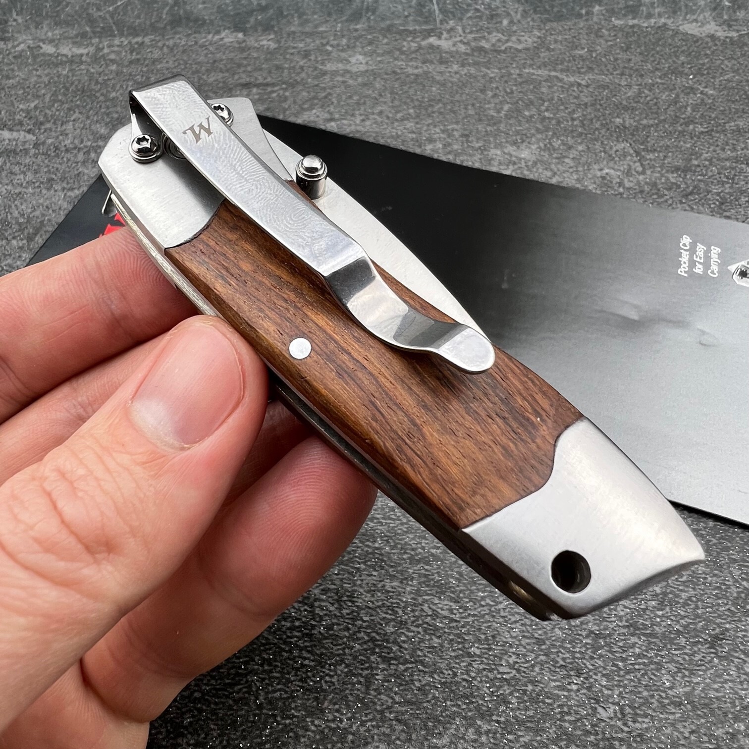 Winchester Rich Grain Wood Handles Folding Blade Everyday Carry Pocket ...