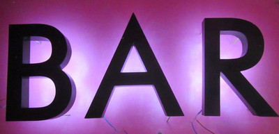 BAR Backlit White LED Channel Letter Exterior Sign 14.5" x 40" Business ...