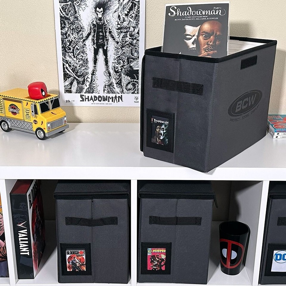 12 Comic Book Storage Box Lightweight Collapsible Bin Foldaway Comics ...