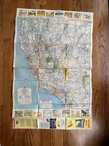 Vintage Map - California/Nevada - AAA Fiftieth Anniversary 1952 | eBay