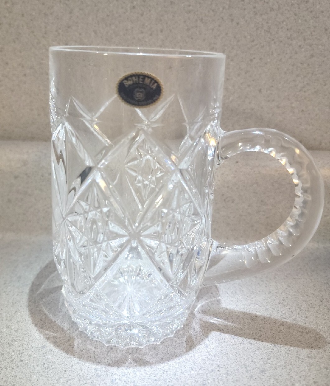 Bohemia Czech Lead Crystal Beer Stein Mug 6 1/8” Tall, Large Stein | eBay