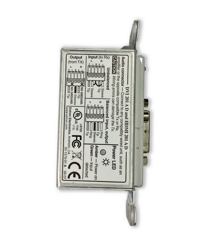 Extron DVI 201 AD Input Output RX TX RJ-45 Audio Connector RS-232 Wall ...