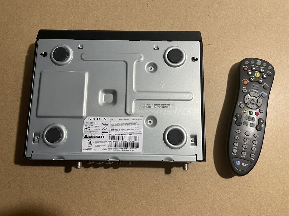 AT&T U-verse Receiver ARRIS VIP 2250 VIP2250 Receiver Box and Remote | eBay