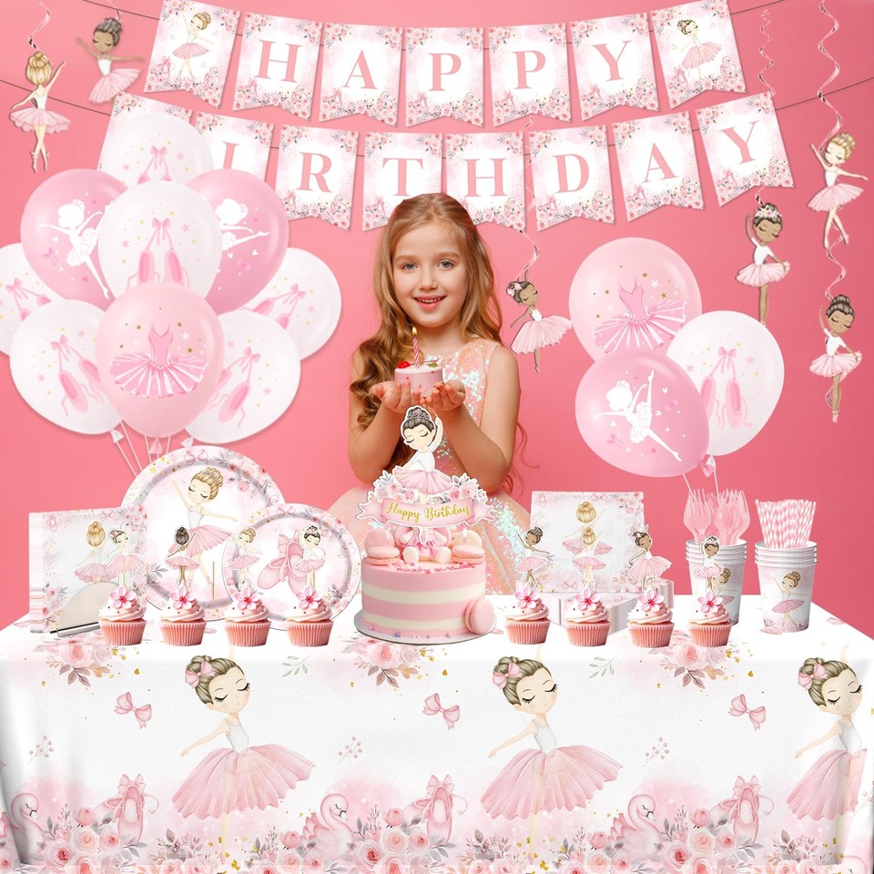Ballerina Birthday Party Decorations Ballerina Party Tableware Kit ...