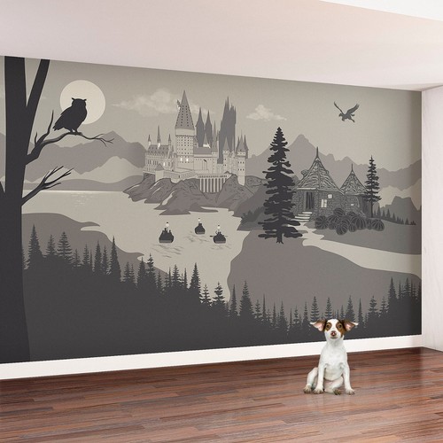 Magical Wallpaper, Wizard's Castle Wall Mural - Nursery Decal, Self ...