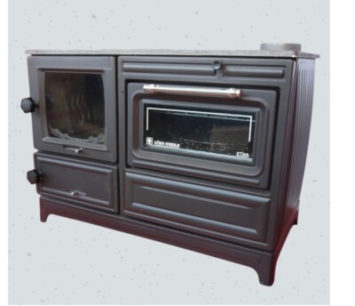 Wood stove with extra large fire chamber, cooker stove, cast iron stove ...
