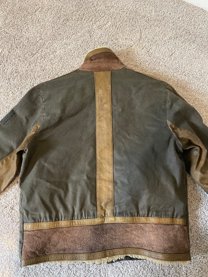 Chevignon Vintage Leather Canvas Jacket - Large | eBay