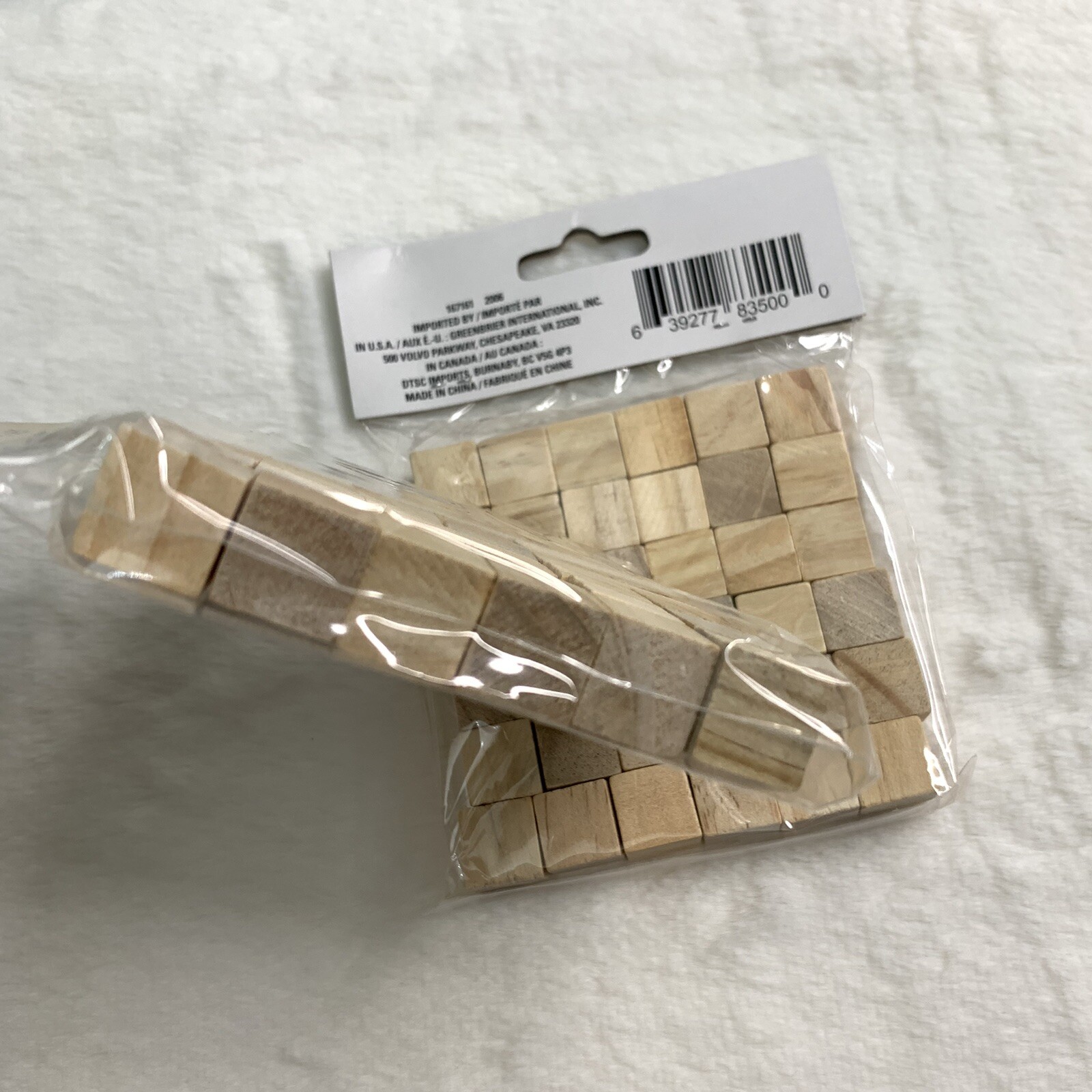 Wood Craft Cubes Blocks Unfinished Wooden Craft 15mm Lot Of 32x3=96 PC ...