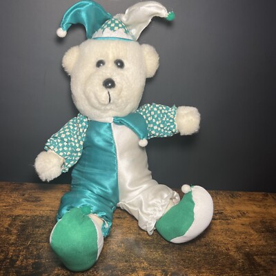 Play By Play Jester Plush Clown Teddy Bear Stuffed Animal Yellow bear 8 ...