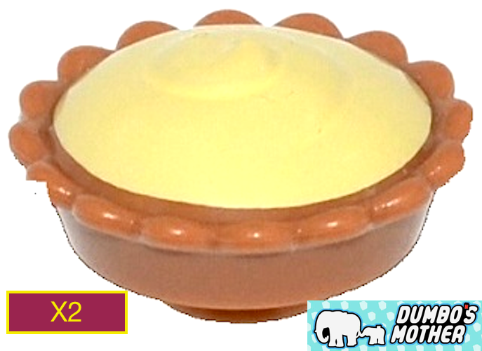 LEGO Pie Medium Nougat Dark Flesh Pie w/ Light Yellow Cream Filling NEW ...
