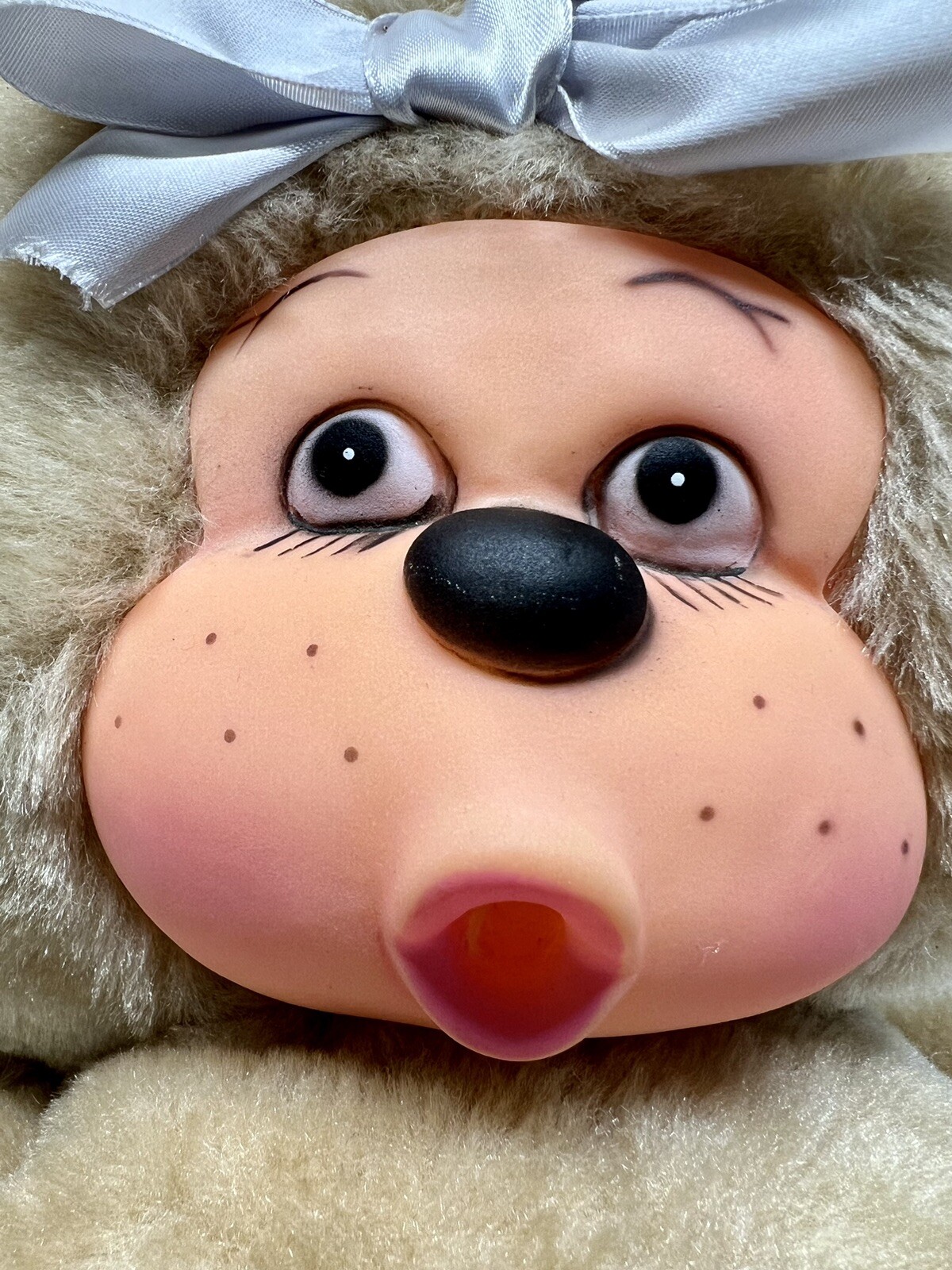 70’s Monchhichi Type Thumb Sucking Tan Bear Rubber Face Plush 24 ...