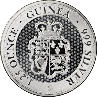 2022 St Helena 1.25oz 999 Fine Silver Guinea Rose Crown East India ...