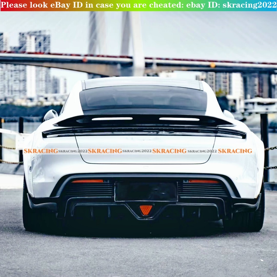 For Porsche Taycan 2020 2021 2022 Carbon Fiber Rear Spoiler Tail Trunk ...