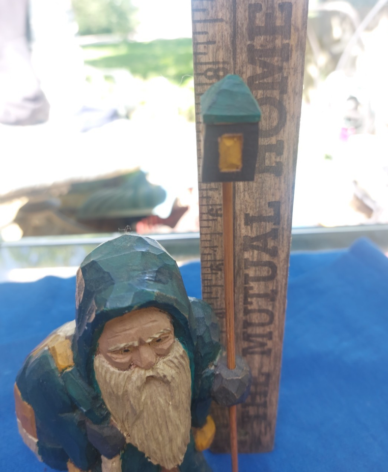 Hand Carved Wooden Santa Signed vintage rustic 8 inch | eBay