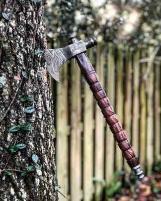Custom Handmade Damascus Steel Hunting Viking Tomahawk Smoking Hatchet ...