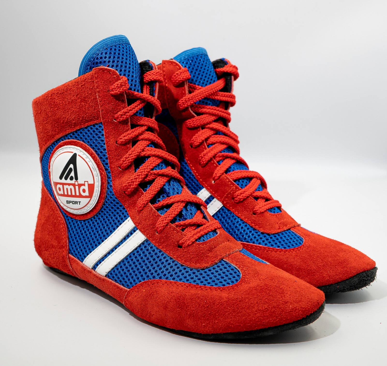 Wrestling Shoes Sambo Boxing MMA Fighting Red Blue Artificial Suede Eva ...