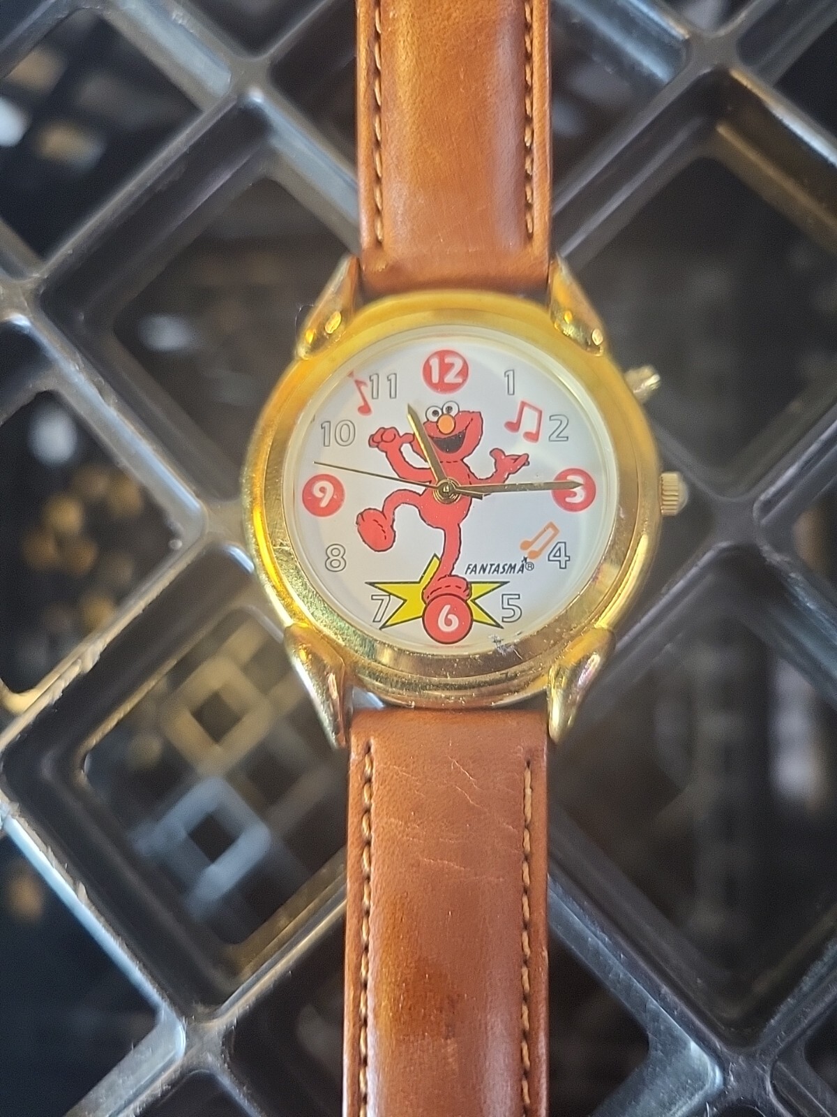 Vintage Fantasma Sesame Street Elmo Watch Leather B… - Gem