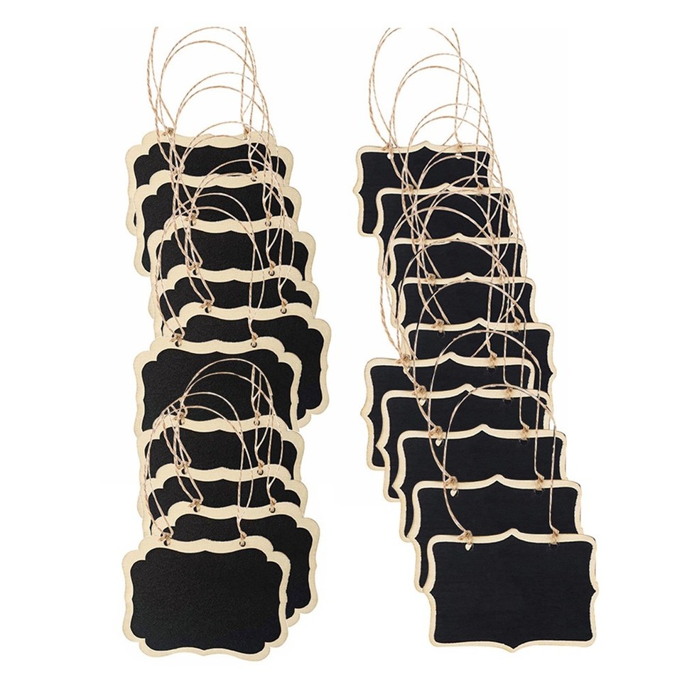 20PCS Blank Wooden Hanging Label with Rope Unfinished Wood Gift ...