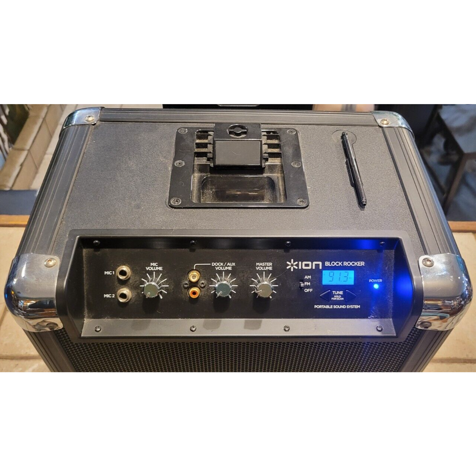 ION Block Rocker Portable Sound System, Ipod Dock, Mic, FM, AM. | eBay