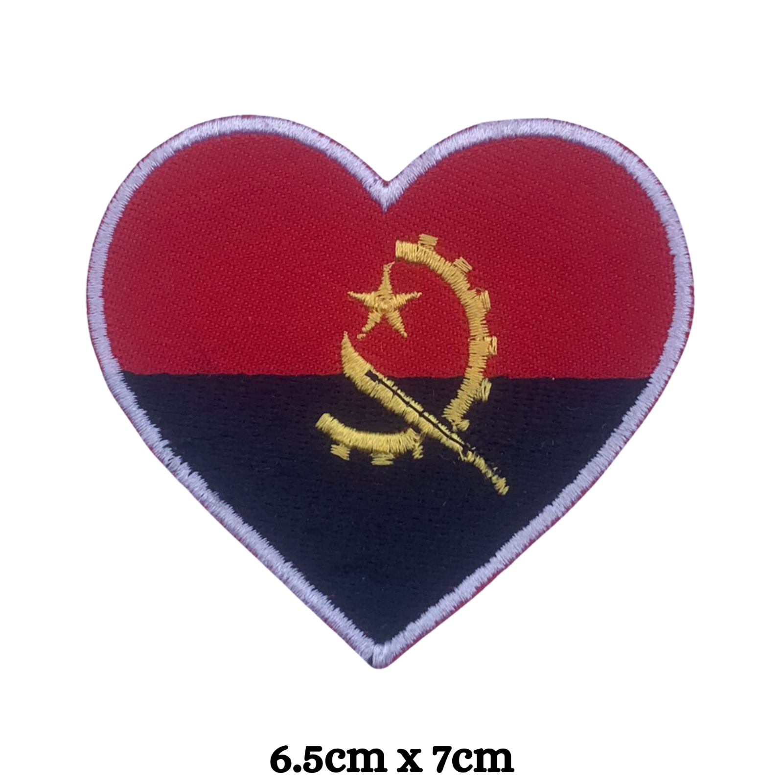 Angola Country Heart Flag iron On Patch Embroidered Sew On Applique | eBay