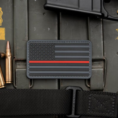Thin Red Line US Flag - PVC Morale Patch | eBay