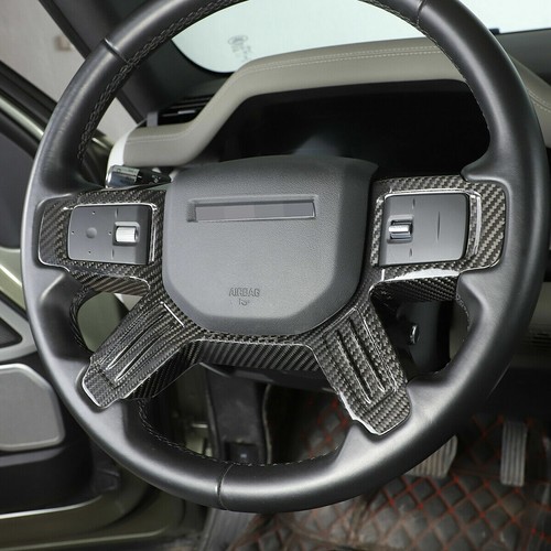 Real Carbon Fiber Steering Wheel Trim Cover Fit for Land Rover Defender ...