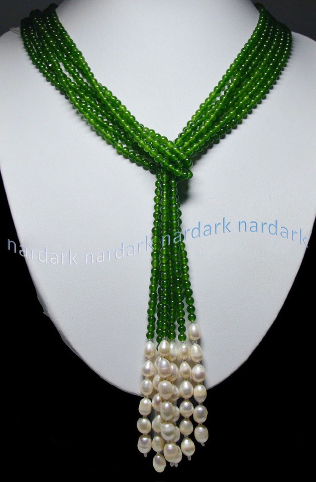 3 Strands Natural 4mm Gemstone Round Beads 7-8mm White Pearl Scarf ...