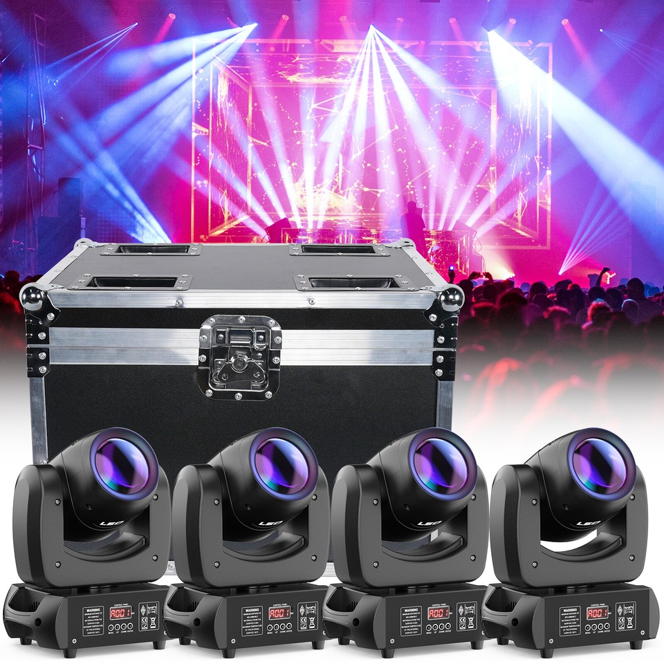 4PCS 150W LED GOBO Moving Head Light RGBW Beam Stage Spot Lighting DJ ...