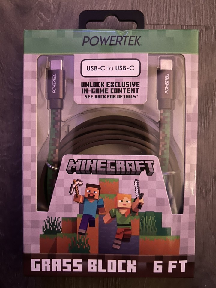 Minecraft Powertek USB-C to USB-C 6ft Creeper Charger Cord Fast Charge ...