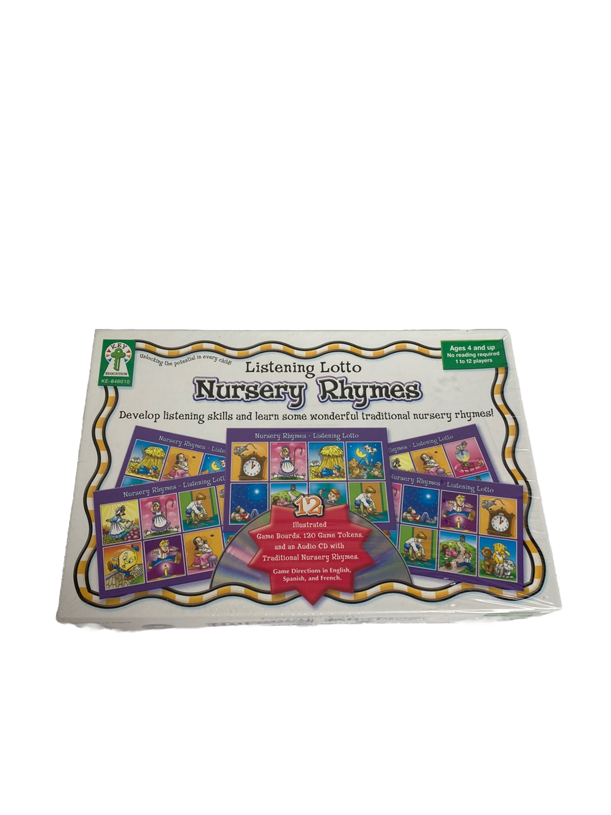 Listening Lotto Nursery Rhymes Game Boards, Tokens, Audio CD 4+ 1-12 ...