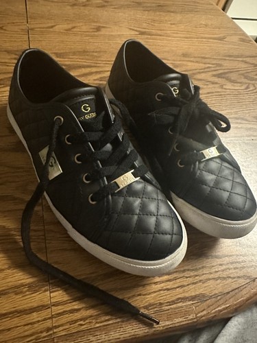 G By Guess Backer Shoes Womens 9 1/2 M Black Low Top Sneakers Quilted ...