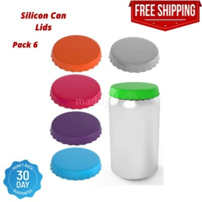 Silicone Soda Can Lids – Can Covers – Can Caps – Can Topper Can Saver 6 ...