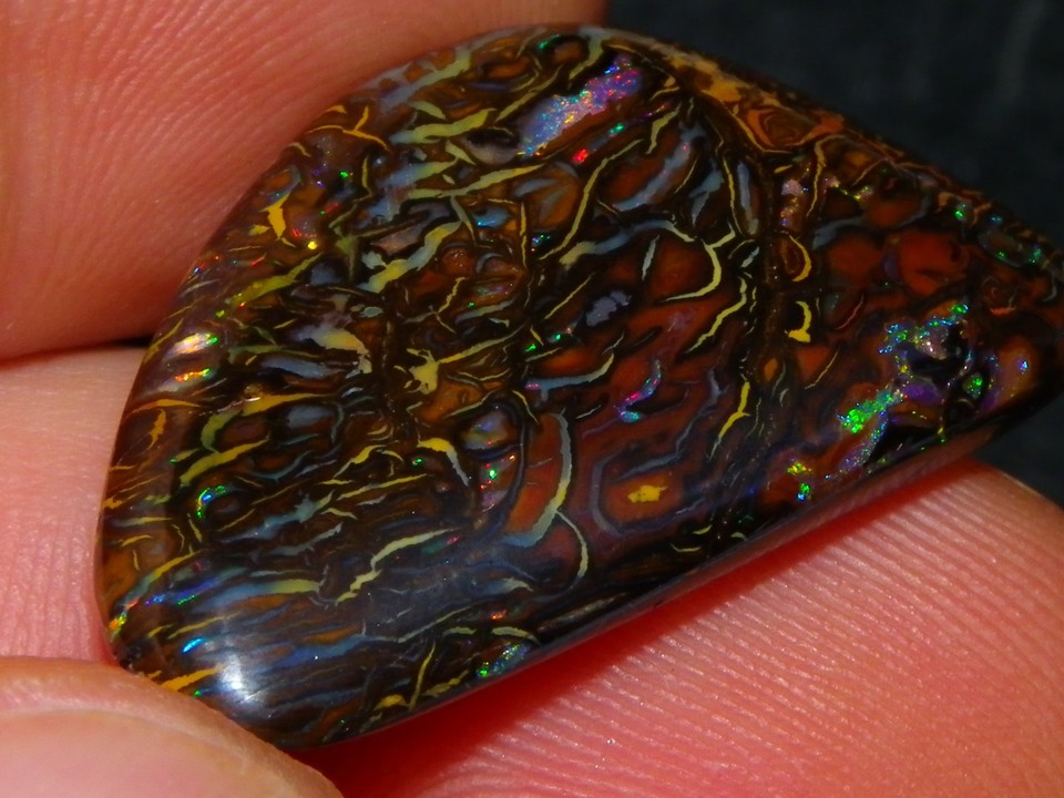Nice Cut/Polished Koroit Opal Freeform/Cab 28.2cts Patterns/Fires ...