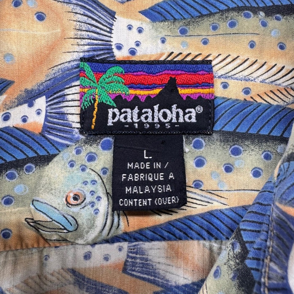 vintage 1995 Patagonia pataloha mens L aloha fish pattern Hawaiian loop ...