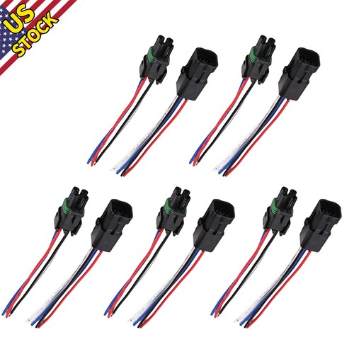 5Pair Male+Female 14 AWG Assembled Weather Pack 4 Pin Sealed Connector ...