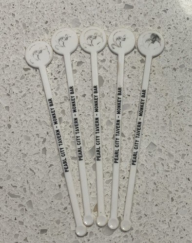 VTG Lot Pearl City Tavern Monkey Bar Tiki Hawaii SWIZZLE S STICKS ...